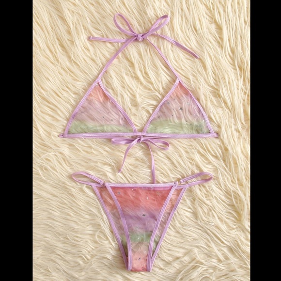 Intimates & Sleepwear | Iridescent Star Sheer Lingerie Set | Poshmark